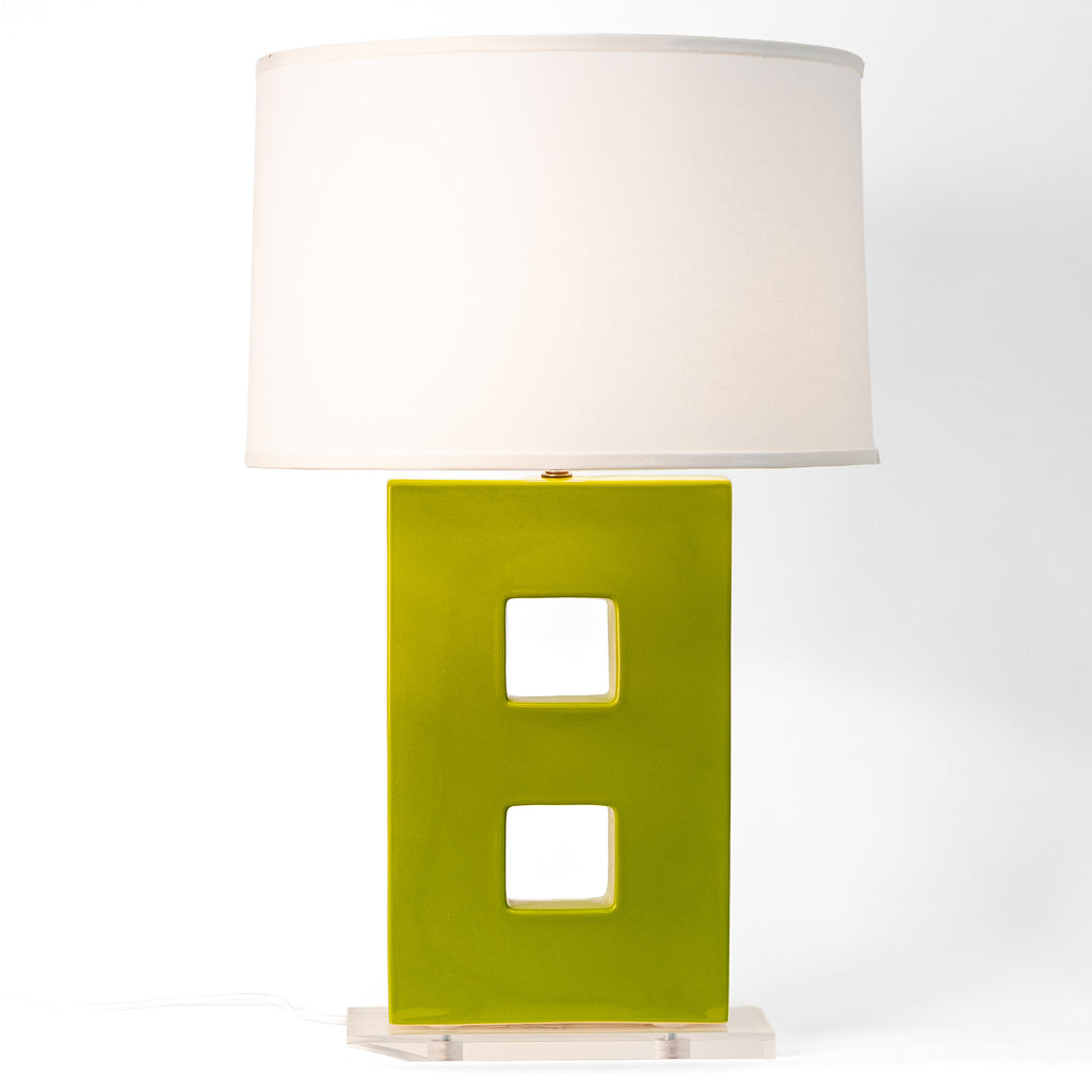 Olive Figure 8 ceramic table lamp pair — made in Detroit | J Schatz