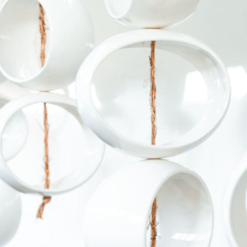 White Orb Sculpture – Monumental Ceramic Art | J Schatz